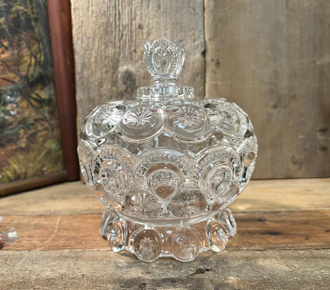 EAPG Moon and Stars Lidded Compote Candy Butter Dish - Etsy