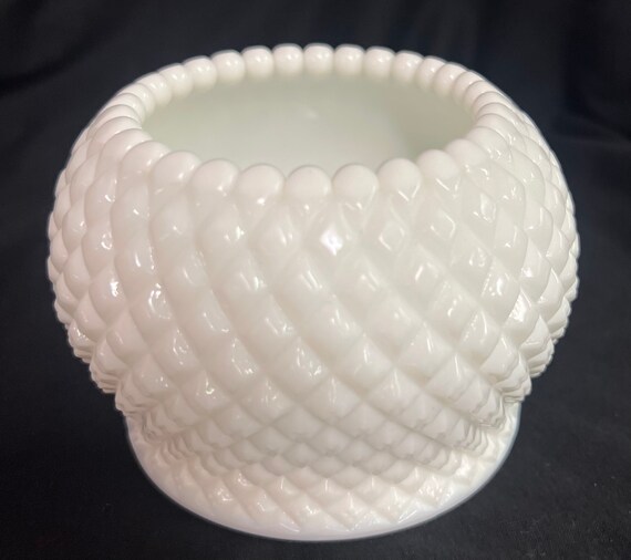 Westmoreland English Hobnail Pattern Milk Glass Flower Rose | Etsy