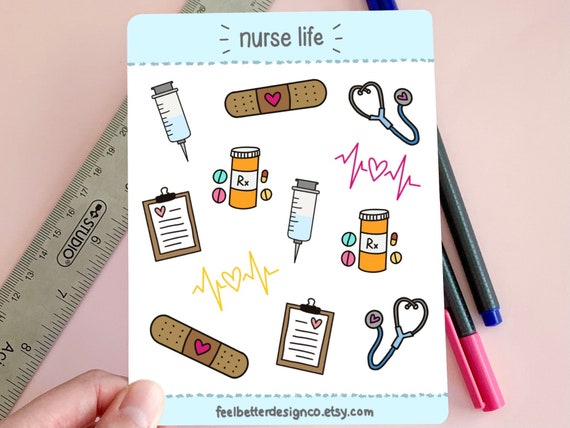 Nursing sticker pack hospital stickers healthcare stickers | Etsy