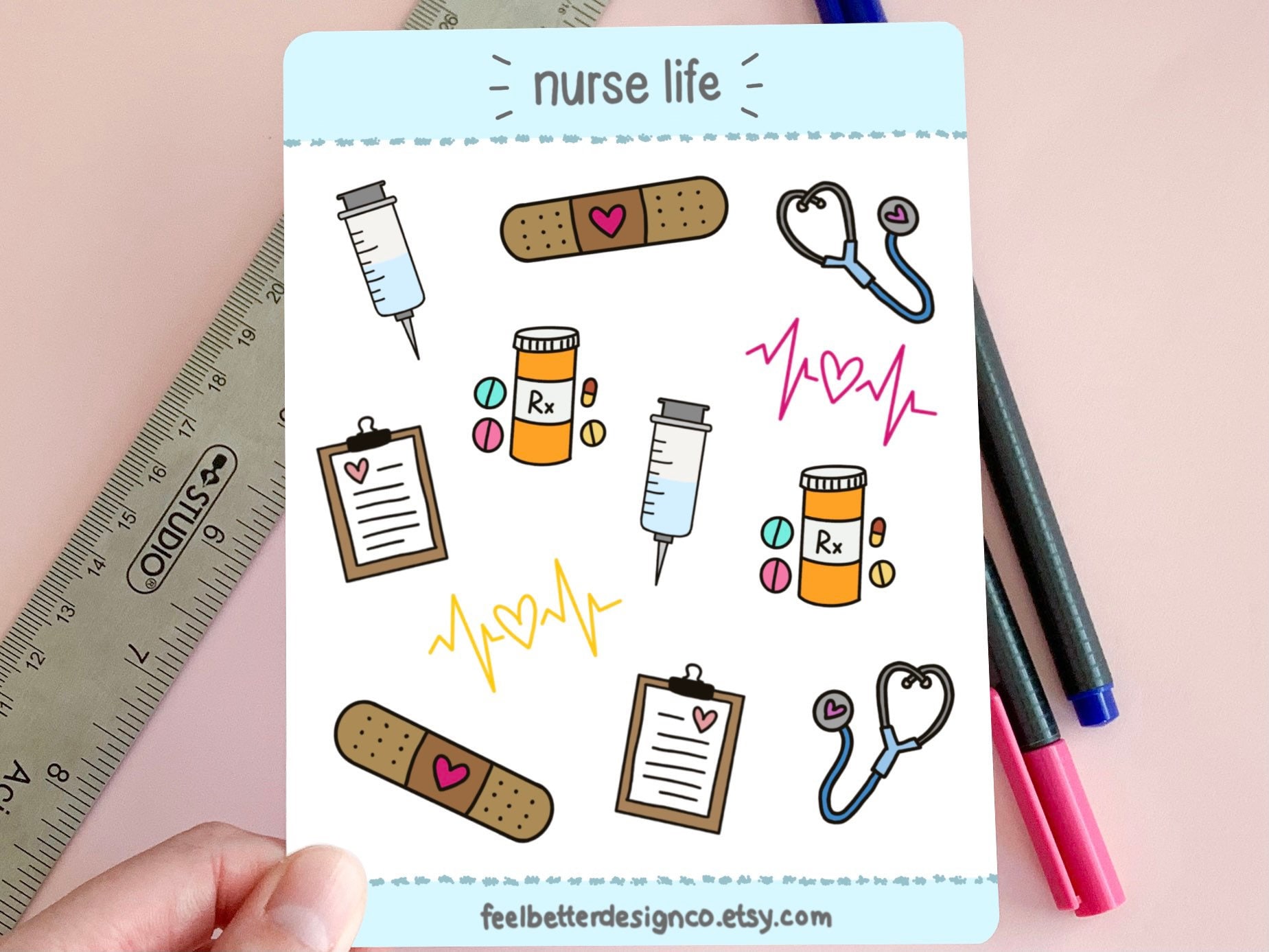 Nursing sticker pack hospital stickers healthcare stickers | Etsy