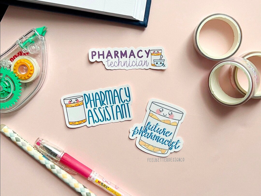 Pharmacy Sticker for Laptop, Pill Sticker for Water Bottle, STEM ...