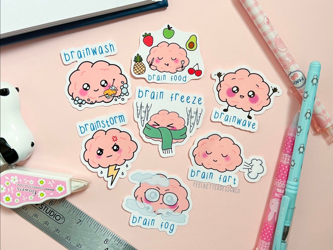 Anatomy Stickers for Laptop, Brain Sticker for Water Bottle, Kawaii ...