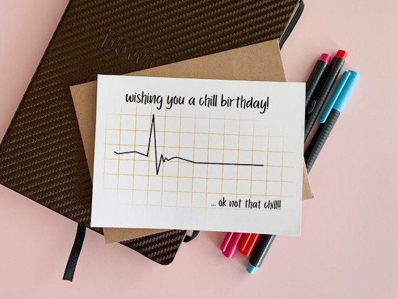 Ekg card for birthday birthday card cute and funny funny | Etsy