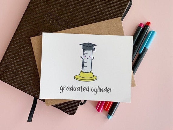 Graduated Cylinder Card Science Card for Graduate College - Etsy