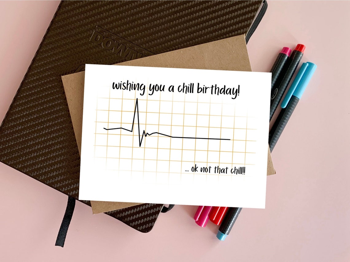 Ekg Card for Birthday Birthday Card Cute and Funny Funny - Etsy