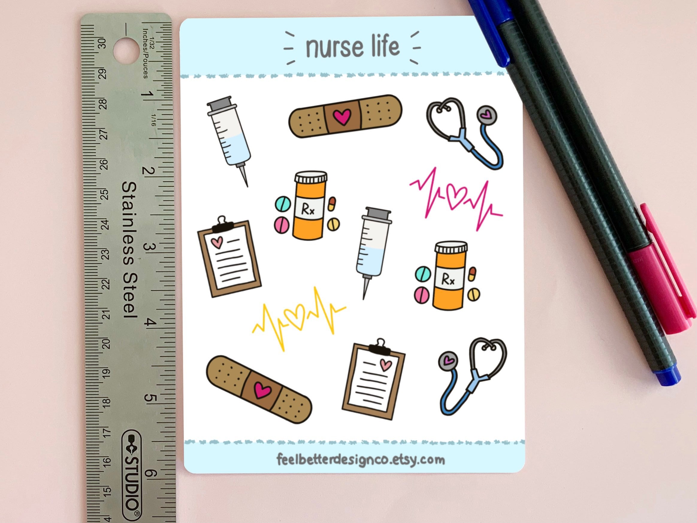 Nursing sticker pack hospital stickers healthcare stickers | Etsy