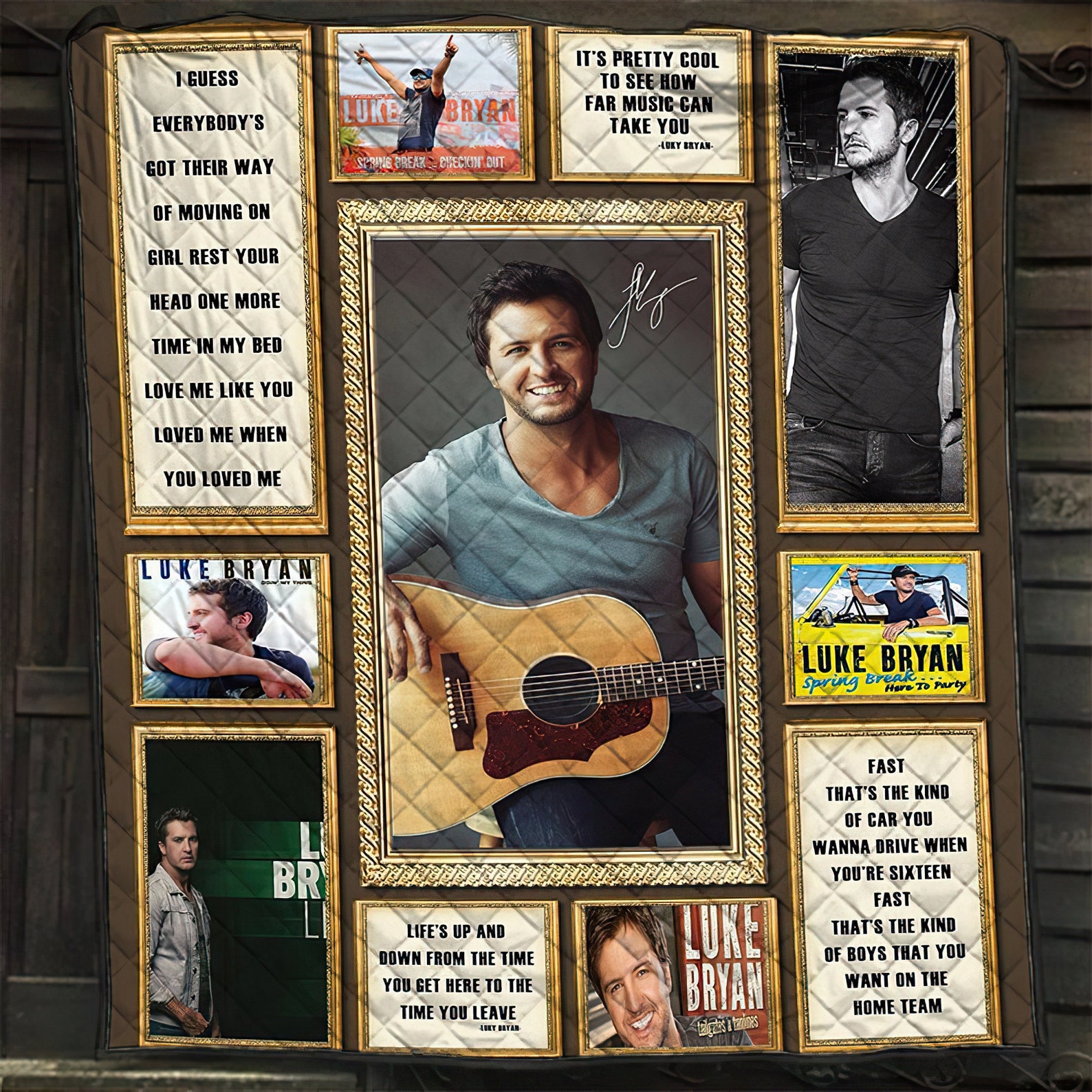 Luke Bryan Quilt Blanket Luke Bryan Fleece Blanket Custom | Etsy