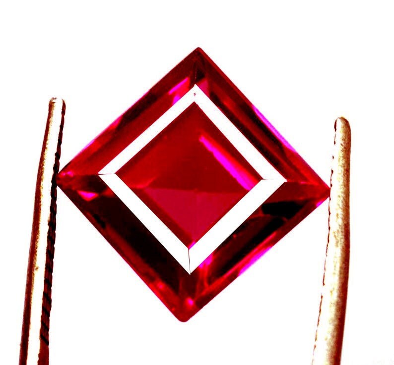 Jewelry Making & Beading Natural Red Ruby Square Step Cut 6Cts Burmese ...