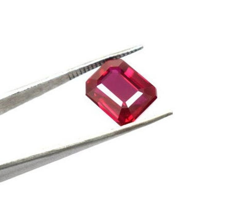 Jewelry Making & Beading Natural Red Ruby Square Step Cut 6Cts Burmese ...