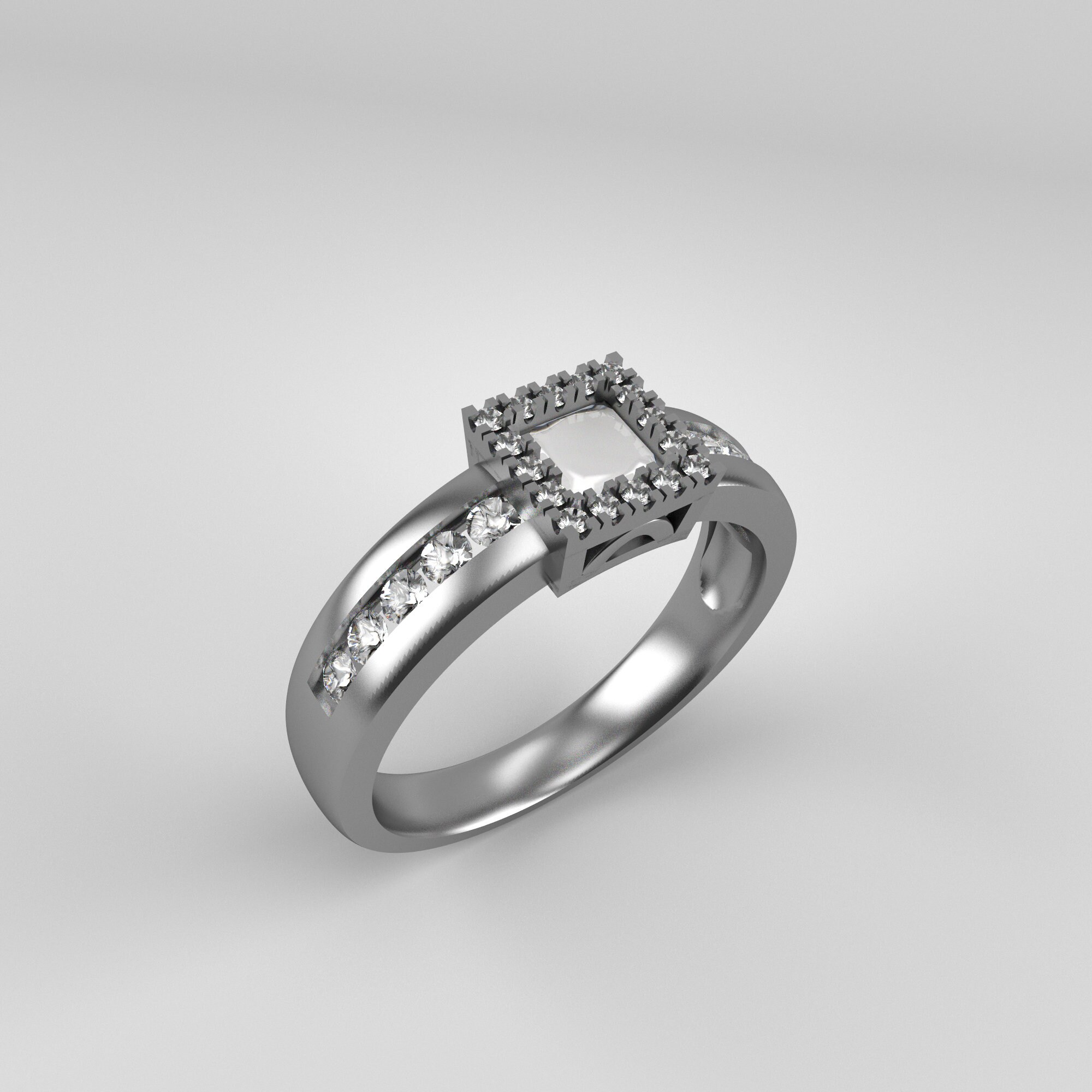 Diamond Ring STL 3DM Jewelry Ready to Print for Engagement | Etsy