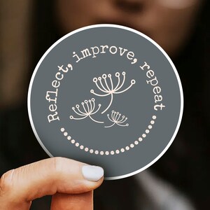 Reflect, Improve, Repeat Inspirational Sticker - Etsy