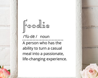 Foodie Definition Wall Art - Etsy