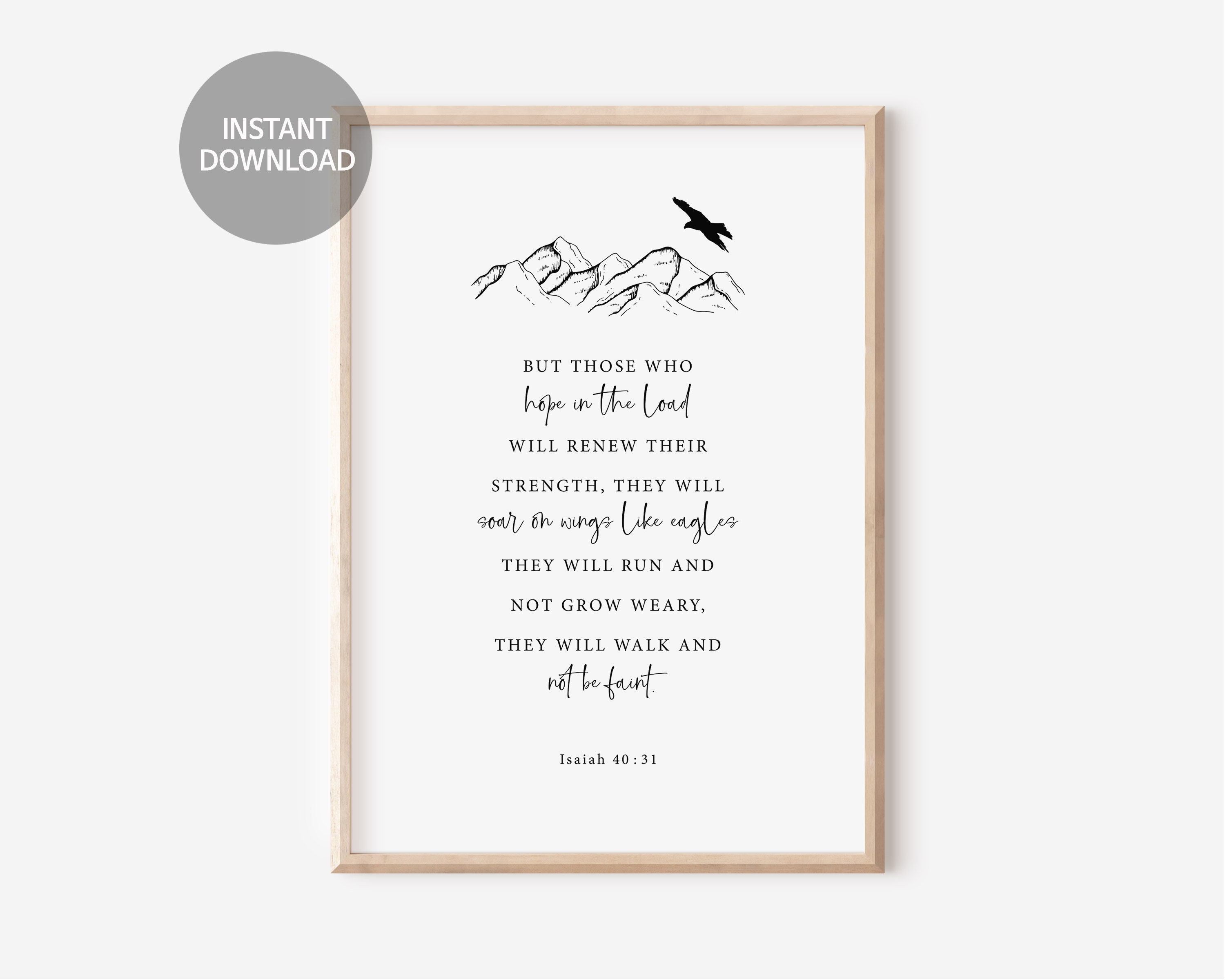 Isaiah 40:31 Bible Verse Wall Art Scripture Quote Printable - Etsy