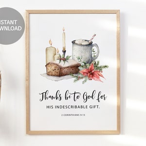 Christmas Prints 2 Corinthians 9:15 Christian Christmas - Etsy