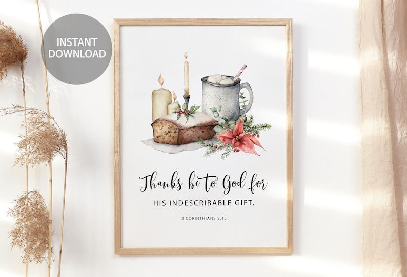 Christmas Prints 2 Corinthians 9:15 Christian Christmas - Etsy