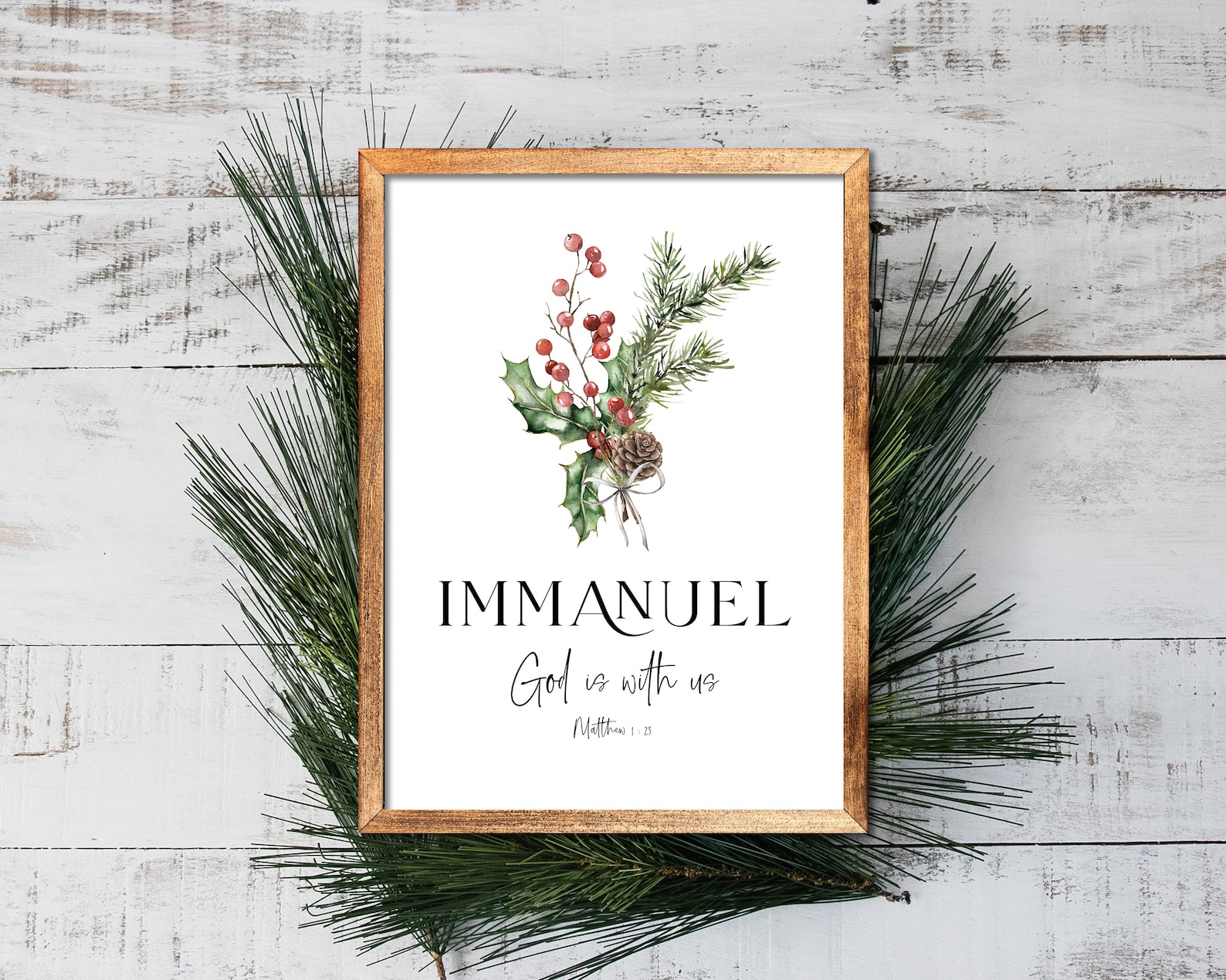 Immanuel Printable Wall Art God is With Us Matthew 1:23 - Etsy