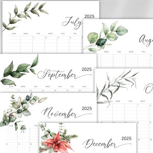 2025 Watercolor Leaf Calendar: A4/letter Size (PDF Digital Download) - Etsy