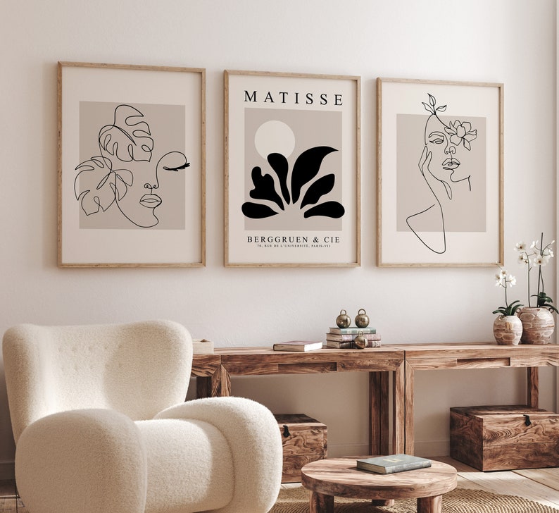 Woman Line Wall Art Print Female Figure Line Art Set - Etsy