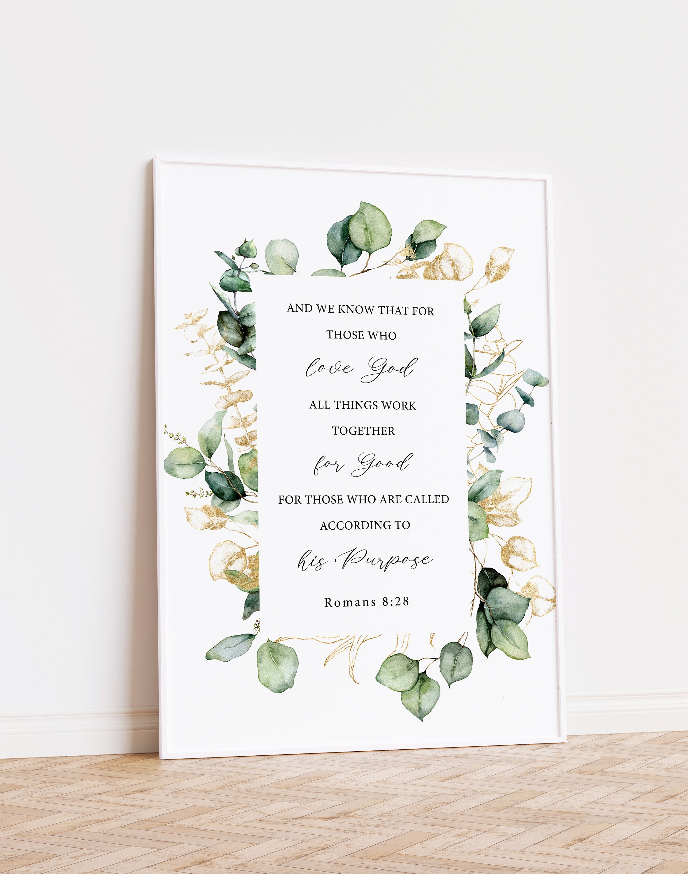 Romans 8:28 Bible Verse Printable Modern Christian Home | Etsy