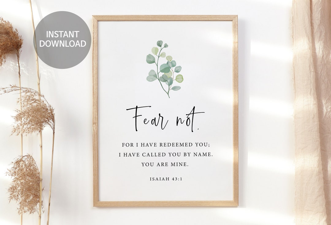 Isaiah 43:1 Printable Wall Art, Bible Verse Wall Art Print ...
