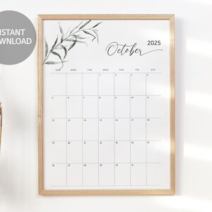 2025 Watercolor Eucalyptus Calendar: A4, Letter Size (PDF Digital ...