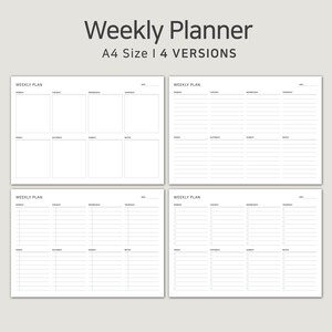 Minimalist Weekly Planner Template: A4, Letter Size (printable PDF) - Etsy