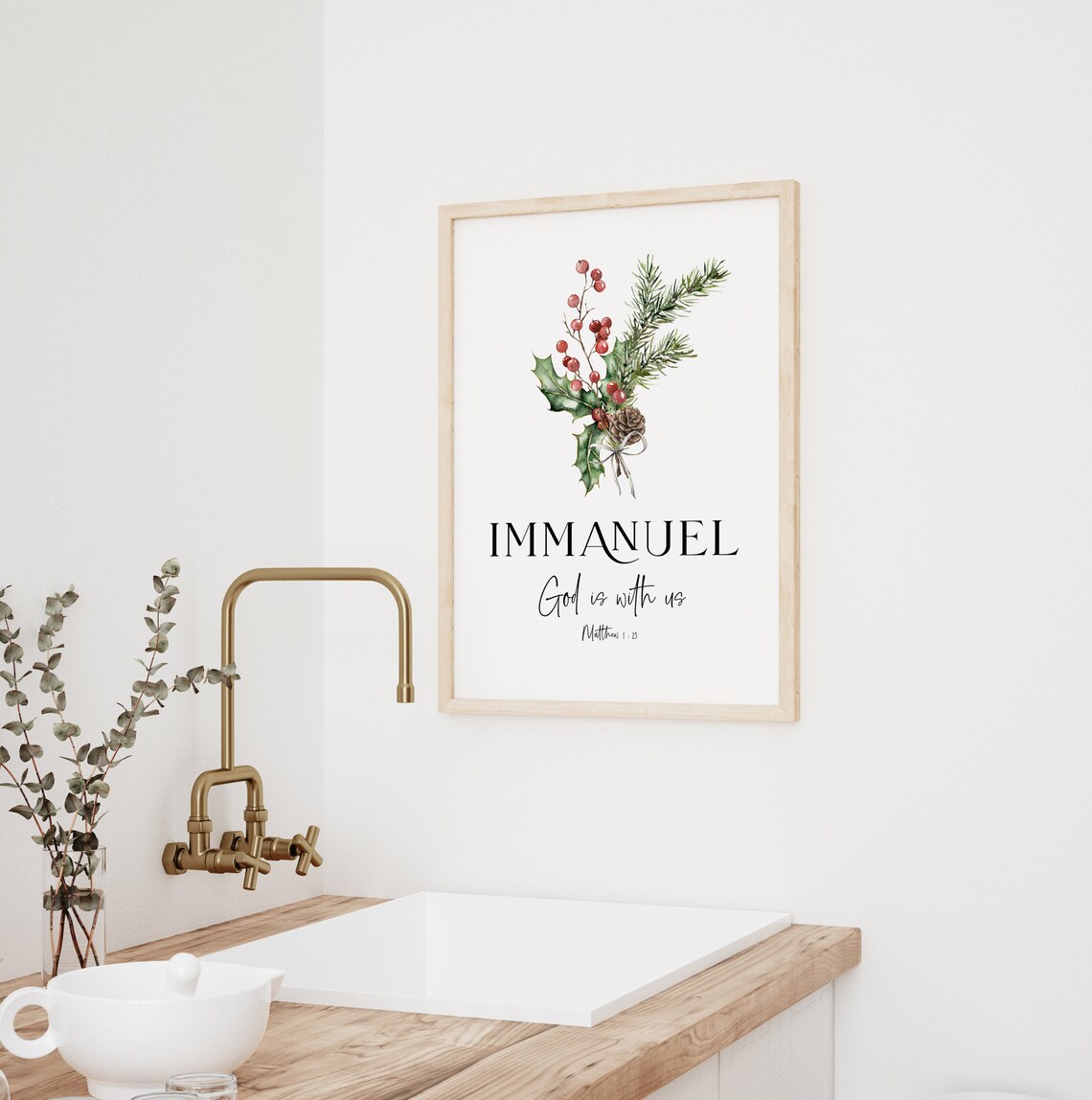Immanuel Printable Wall Art God is With Us Matthew 1:23 - Etsy