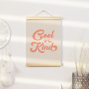 Cool to Be Kind, Typography Wall Art, Retro Quotes Wall Art, Nursery ...