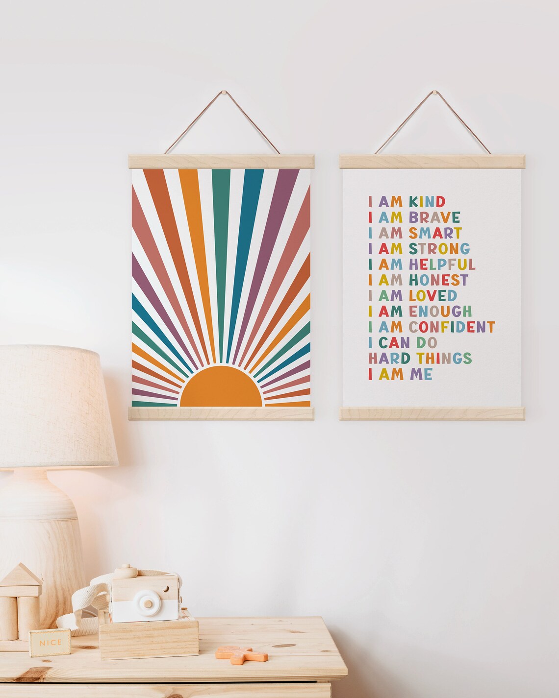 Kid Affirmation Wall Art Playroom Poster Set Of2 I Am Kind I - Etsy