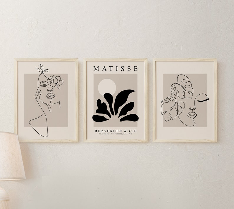 Woman Line Wall Art Print Female Figure Line Art Set - Etsy