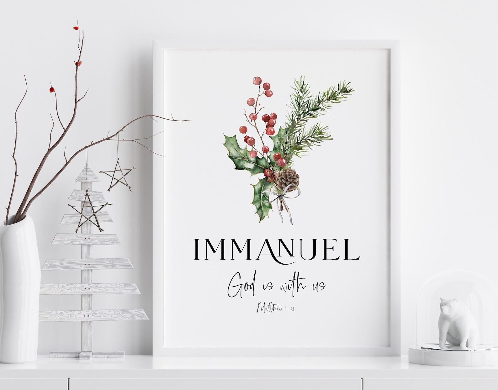 Immanuel Printable Wall Art God is With Us Matthew 1:23 - Etsy