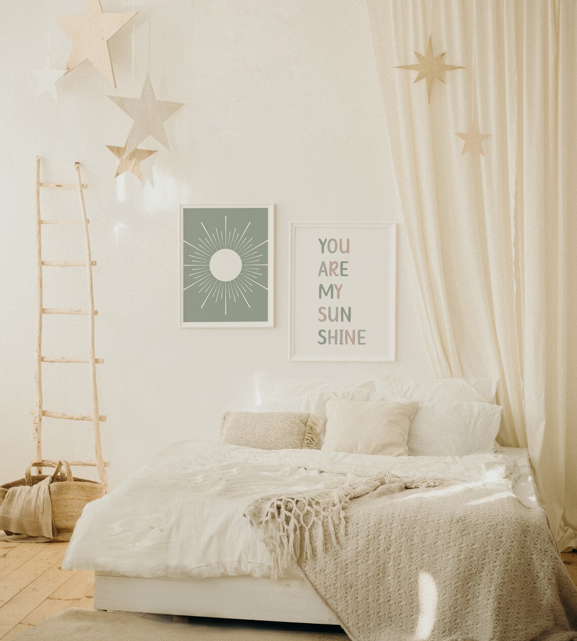 You Are My Sunshine Print Boho Nursery Wall Art Set of 2 - Etsy