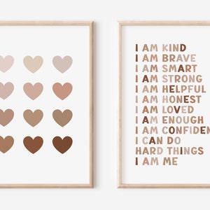 Kid Affirmation Wall Art Playroom Poster Set Of2 I Am Kind I - Etsy