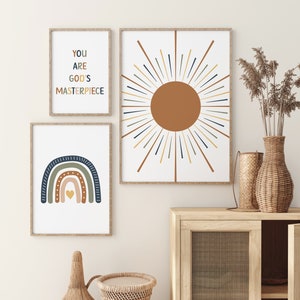 You Are God's Masterpiece, Set of 3 Prints, Nursery Bible Verse Wall ...
