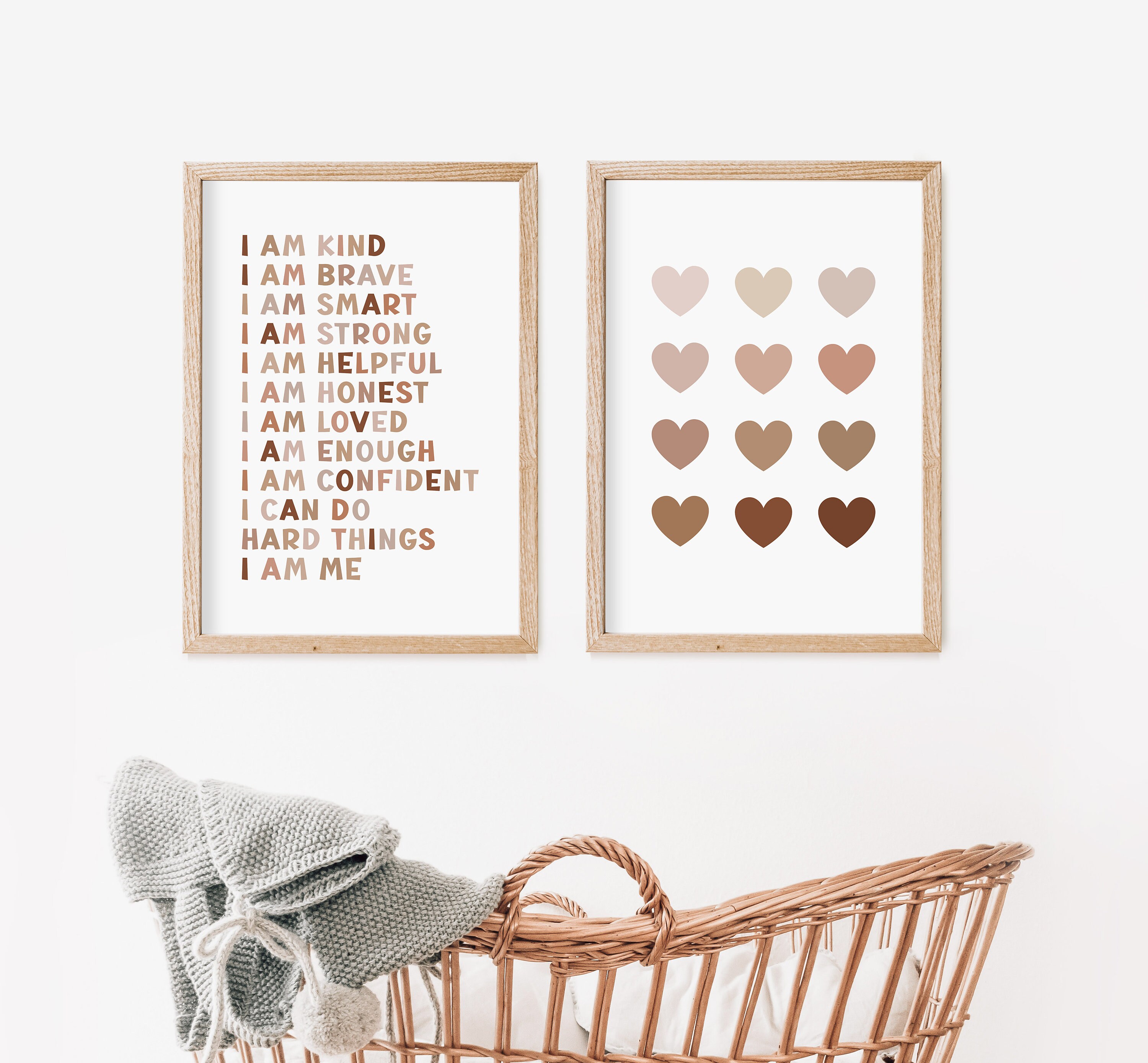 Kid Affirmation Wall Art Playroom Poster Set Of2 I Am Kind I | Etsy