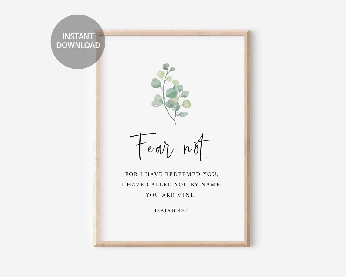 Isaiah 43:1 Printable Wall Art, Bible Verse Wall Art Print ...