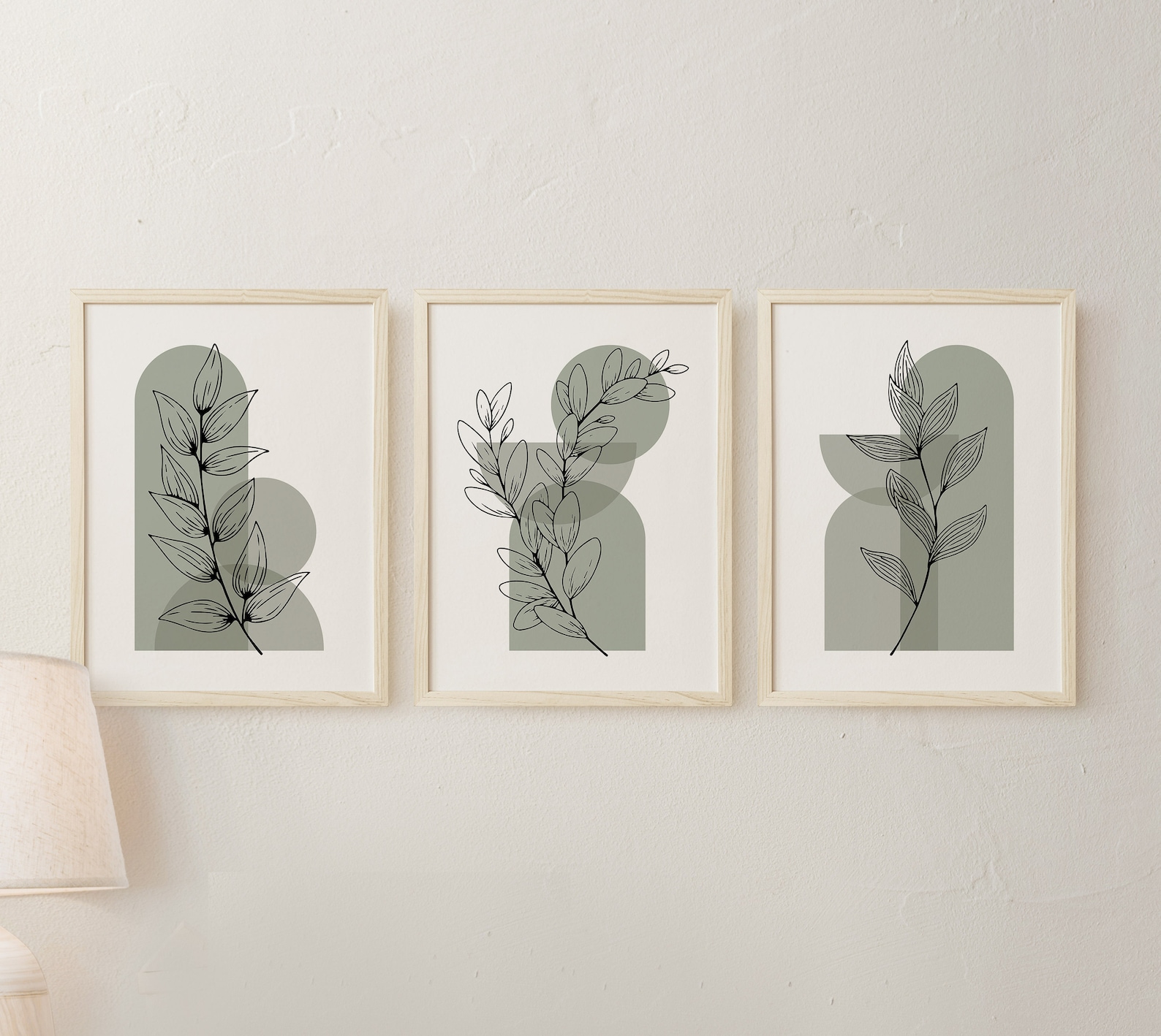 Abstract Botanical Print Set of 3 Boho Prints Plant Line - Etsy