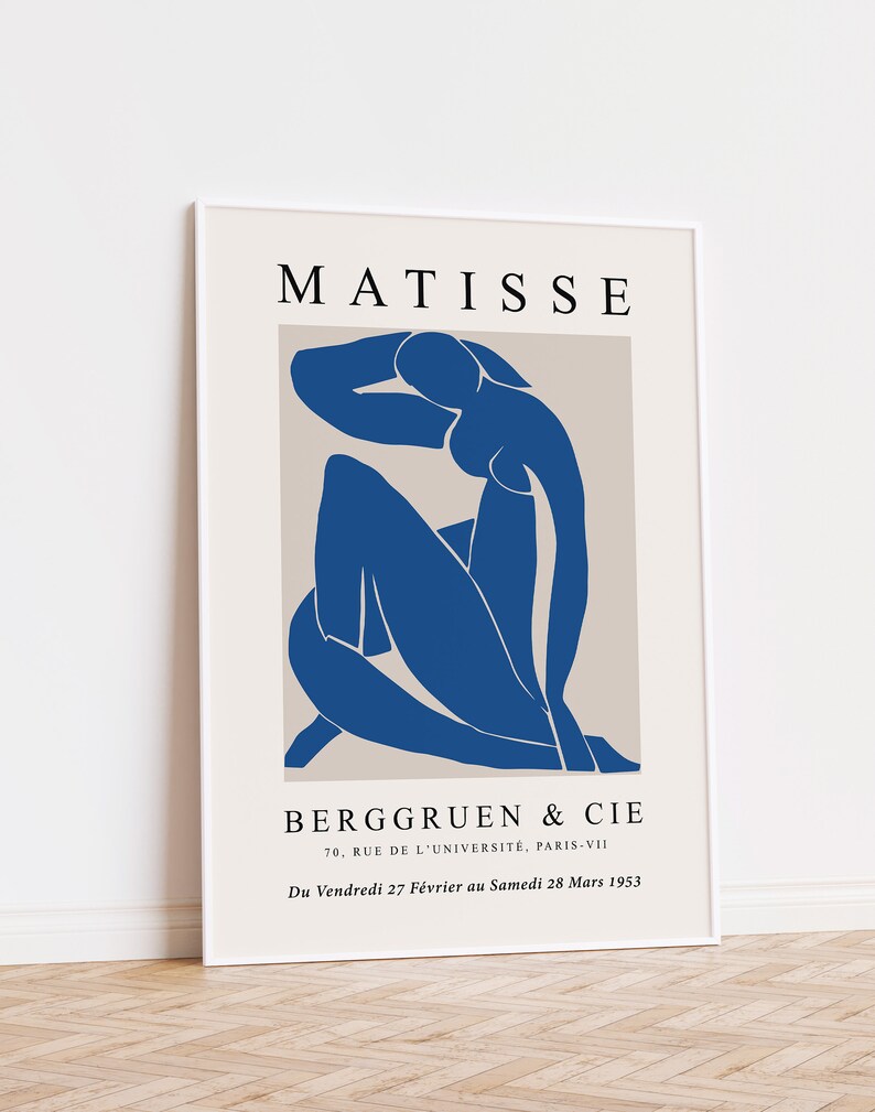 Blue Matisse Prints Set of 2 Boho Abstract Living Room Wall | Etsy