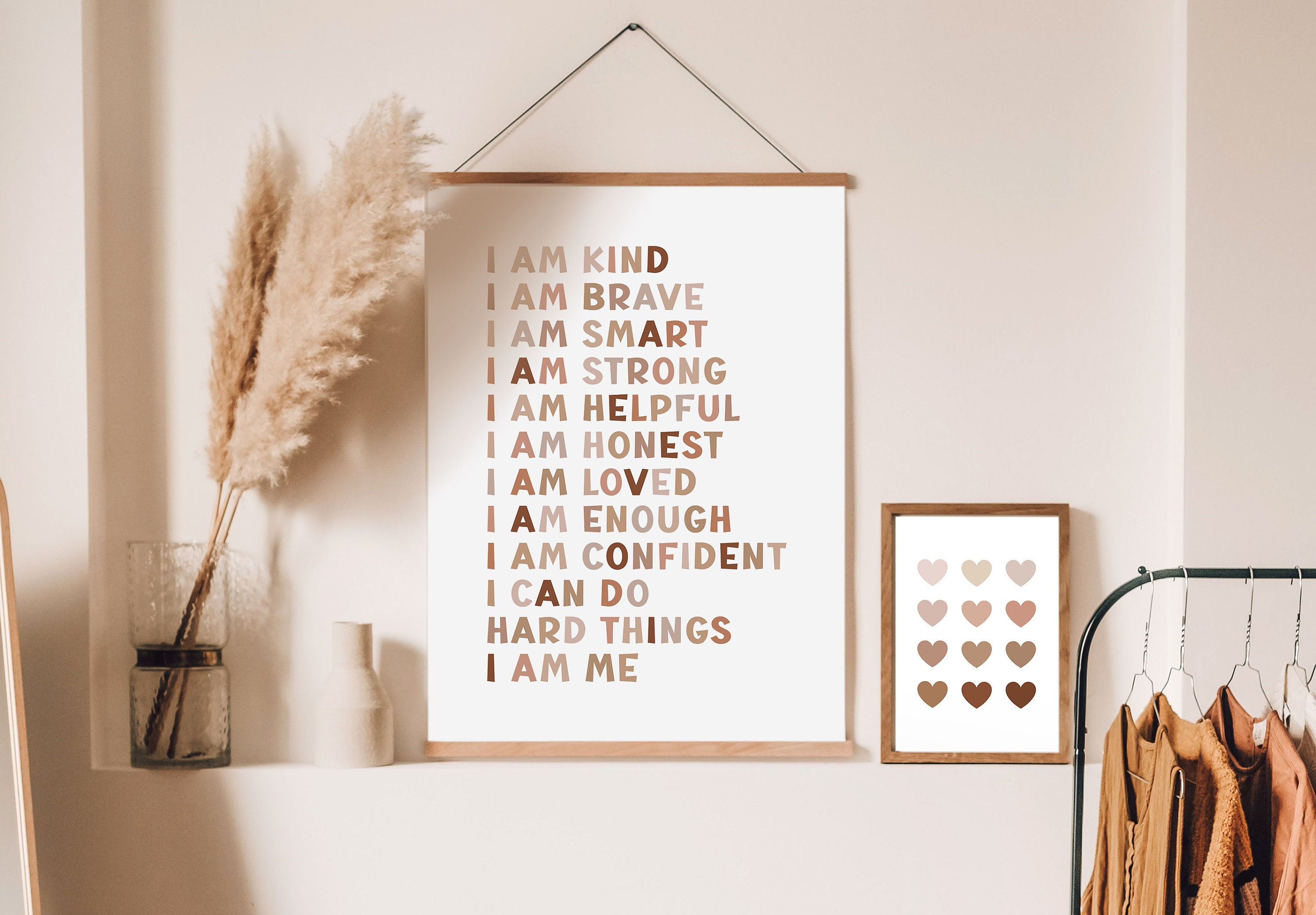 Kid Affirmation Wall Art Playroom Poster Set Of2 I Am Kind I | Etsy