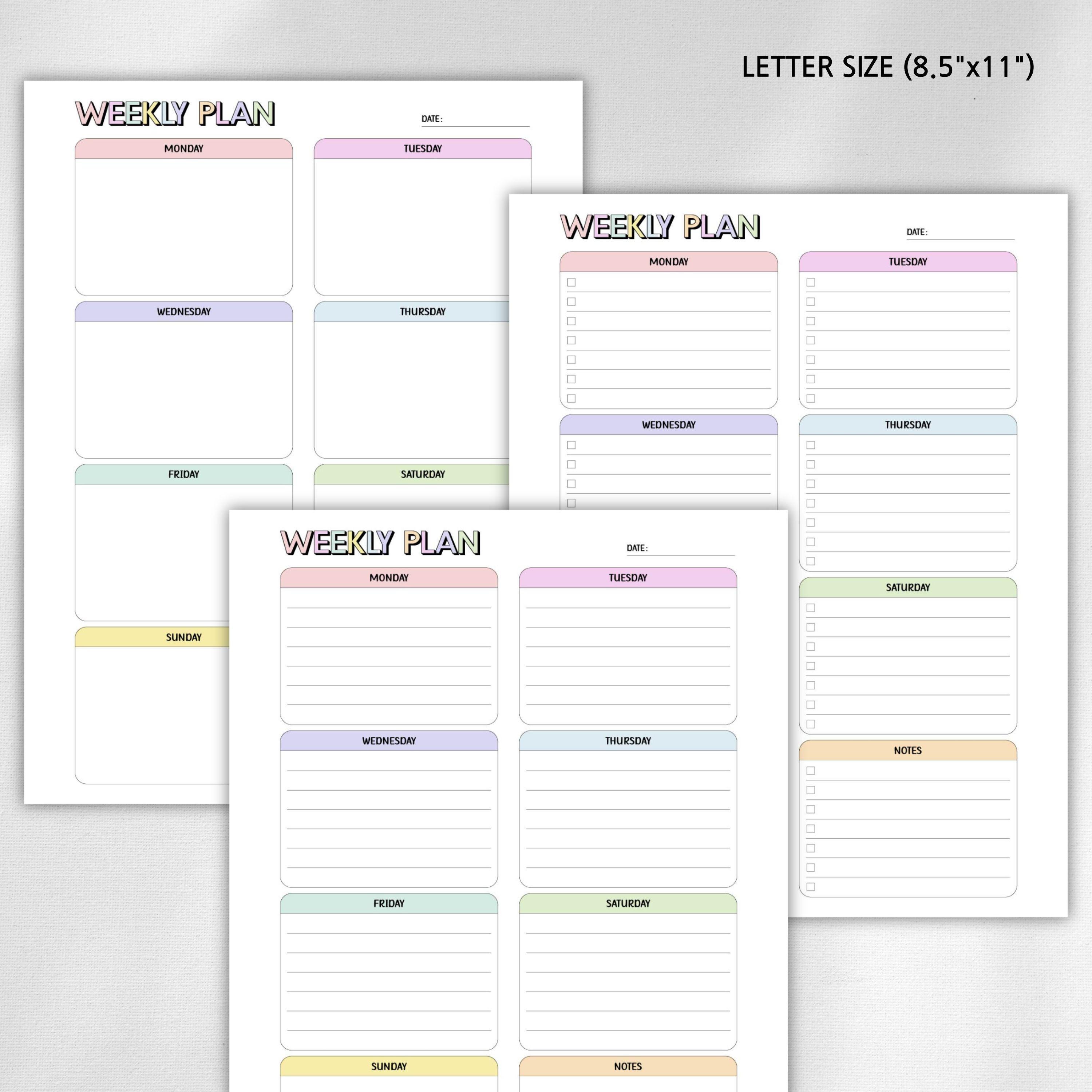 Editable Weekly Planner Template: Printable To-do List (digital ...