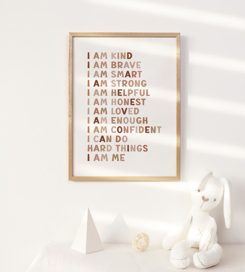 Kid Affirmation Wall Art Playroom Poster Set Of2 I Am Kind I | Etsy