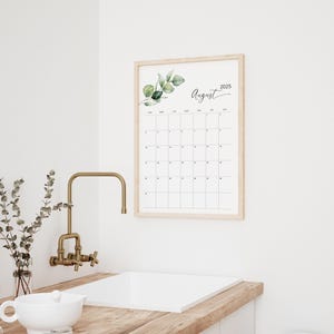 2025 Watercolor Eucalyptus Calendar: A4, Letter Size (PDF Digital ...