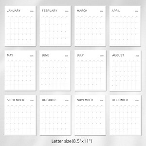 2026 Printable Calendar Portrait, A4 & Letter Size Monthly Planner ...