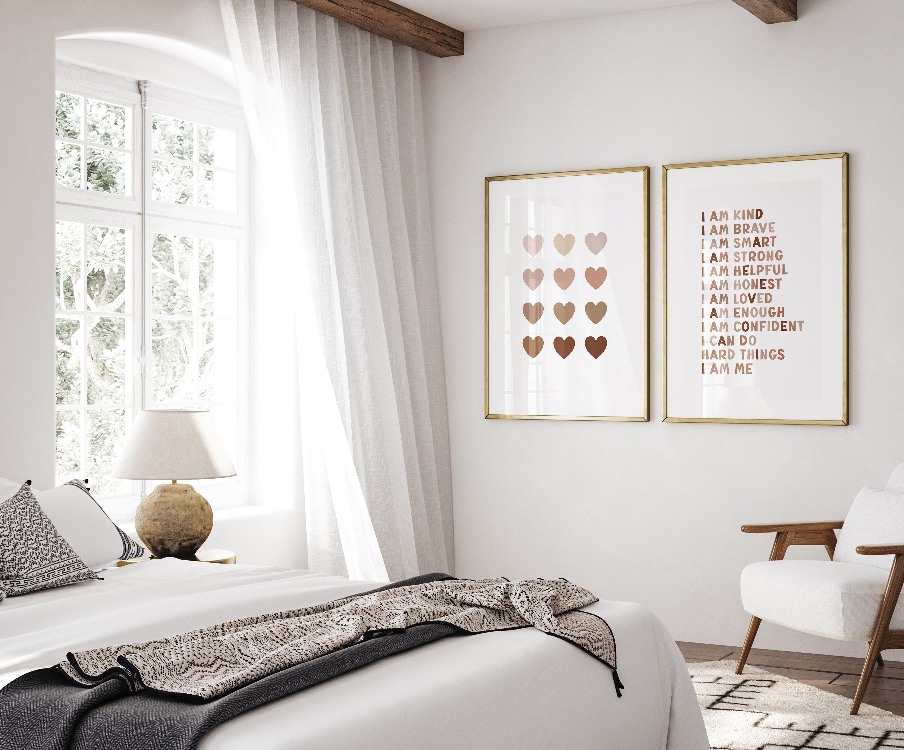 Kid Affirmation Wall Art Playroom Poster Set Of2 I Am Kind I | Etsy