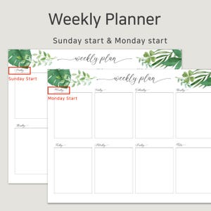 Watercolor Floral Weekly Planner: Printable A4/letter Size (digital ...