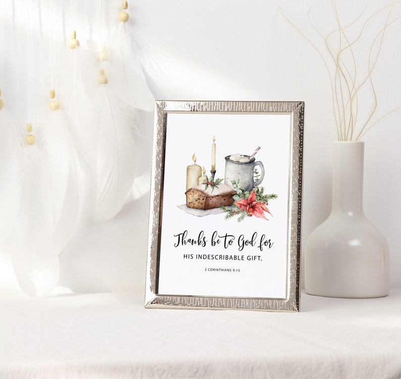 Christmas Prints 2 Corinthians 9:15 Christian Christmas - Etsy