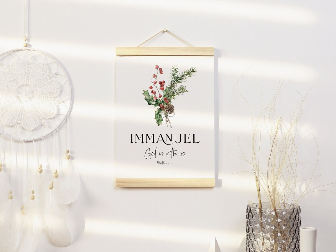Immanuel Printable Wall Art God is With Us Matthew 1:23 - Etsy