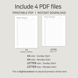 24 Hour Weekly Schedule: Printable Planner Template (PDF) - Etsy