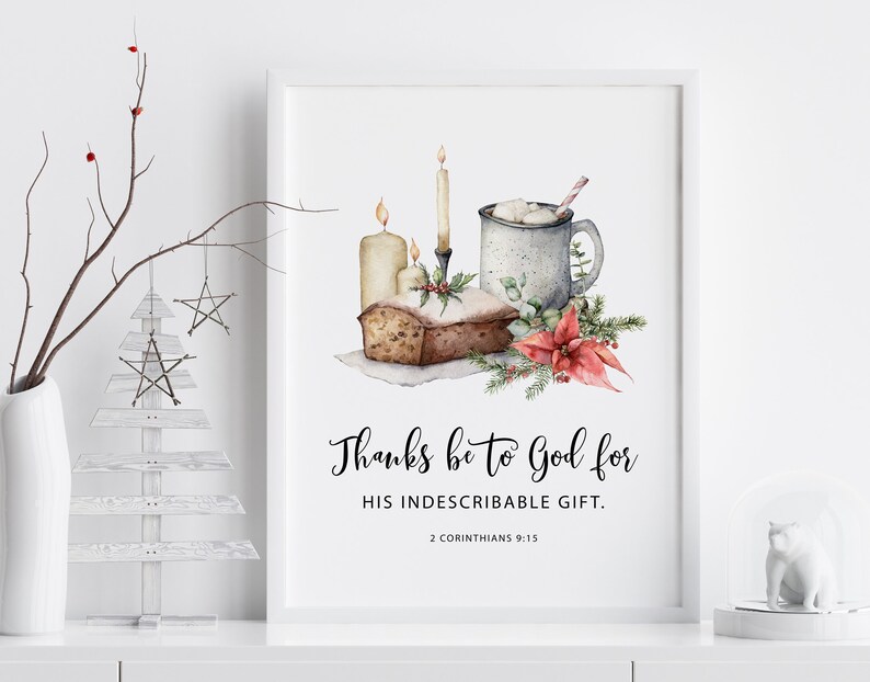 Christmas Prints 2 Corinthians 9:15 Christian Christmas - Etsy