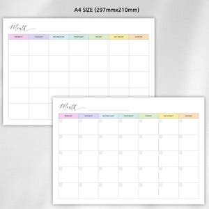 Blank Monthly Calendar: Minimalist Printable Planner (PDF) - Etsy